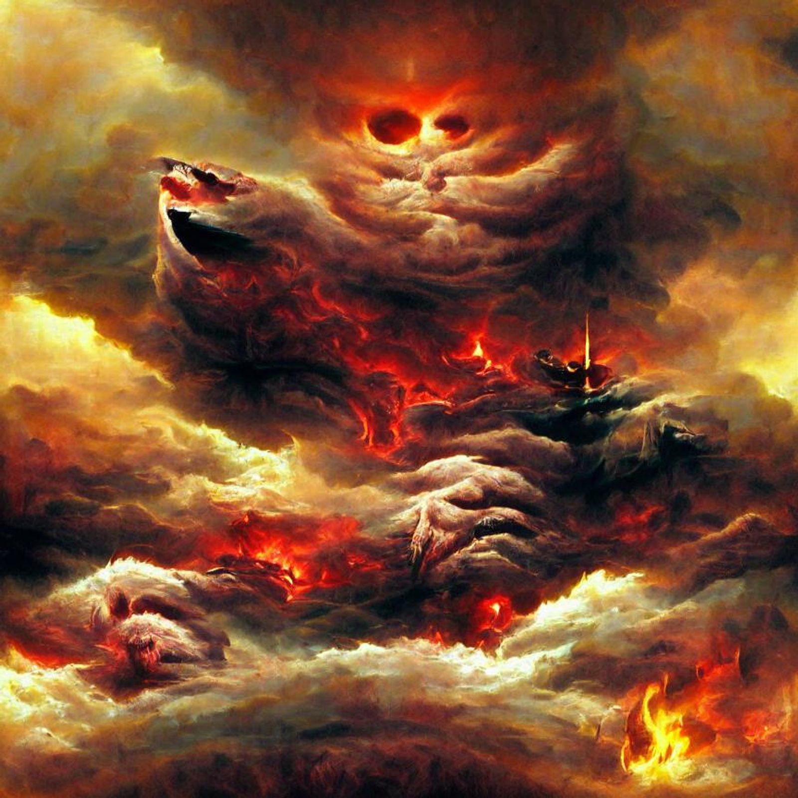 The skies shall rain fire, and the seas will become as blood. The ...