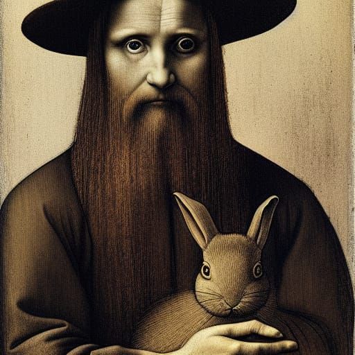 A rabbi and a rabbit - AI Generated Artwork - NightCafe Creator