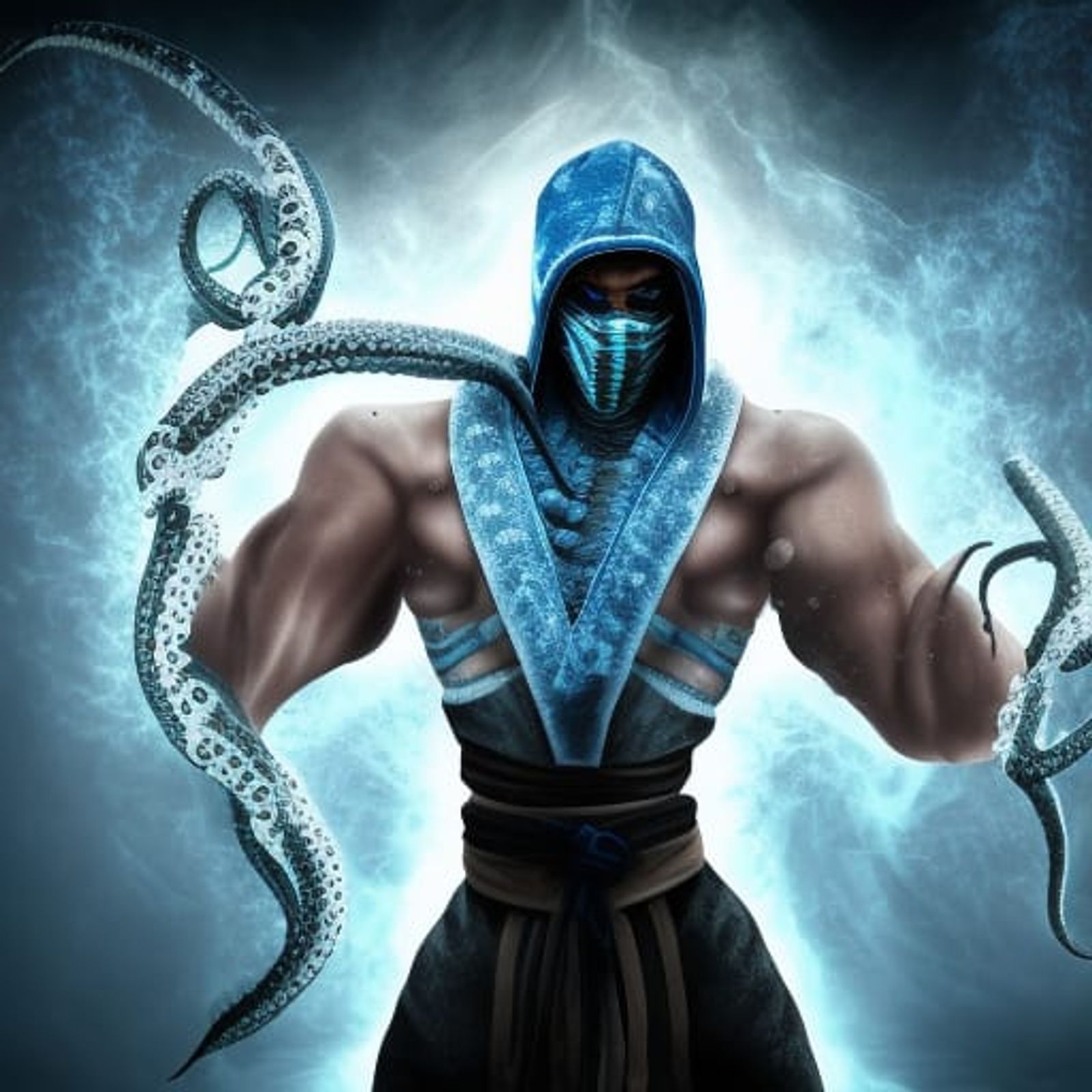 Mortal kombat Subzero with tentacles fighting frozen subzero - AI ...