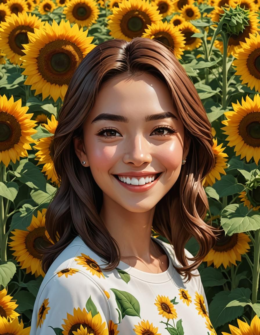 Sunflower lover, smiling Sunshine - AI Generated Artwork - NightCafe Creator