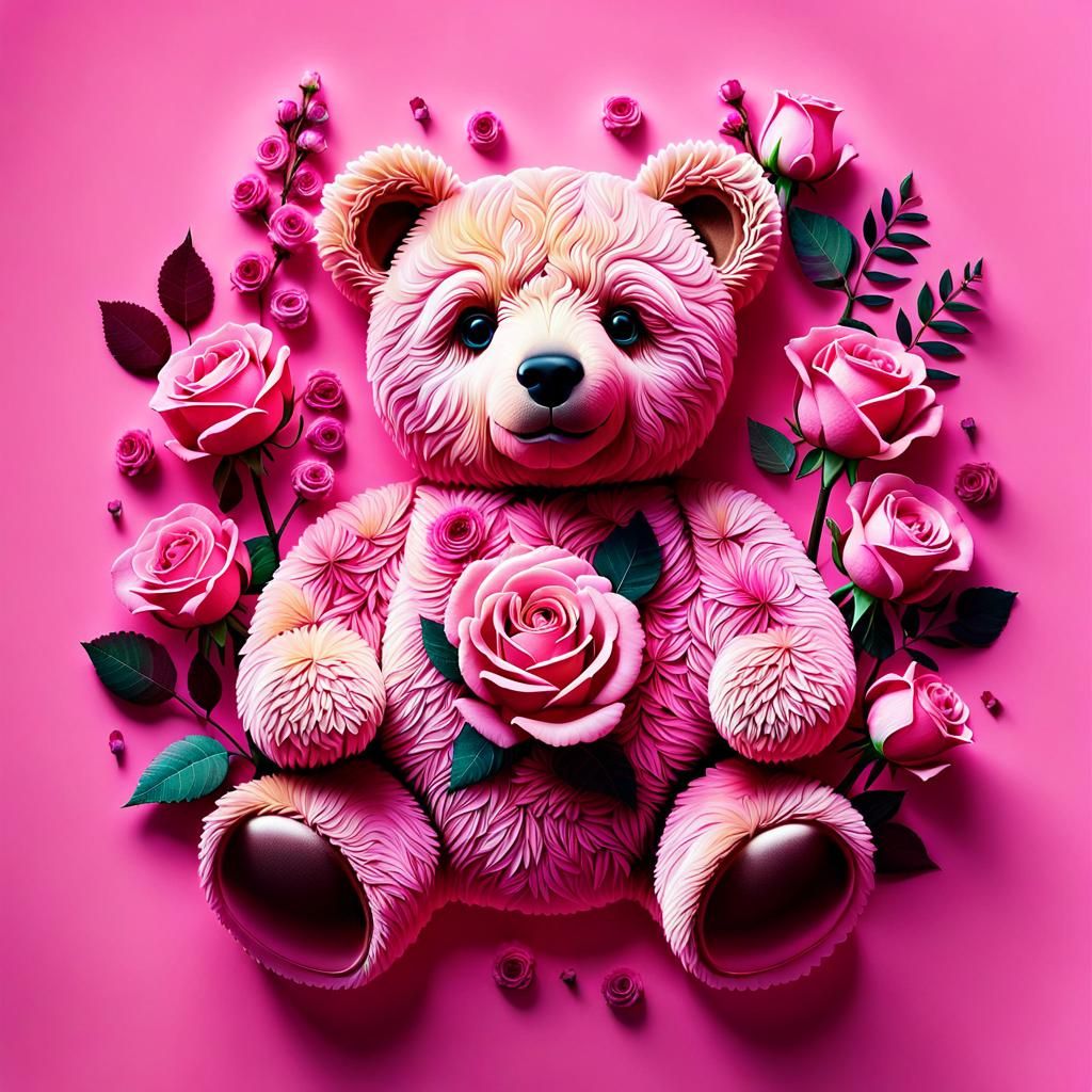 Botanical Teddy Bear - AI Generated Artwork - NightCafe Creator