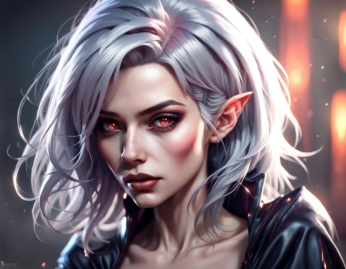 Silver Hair Vampire - AI Generated Artwork - NightCafe Creator