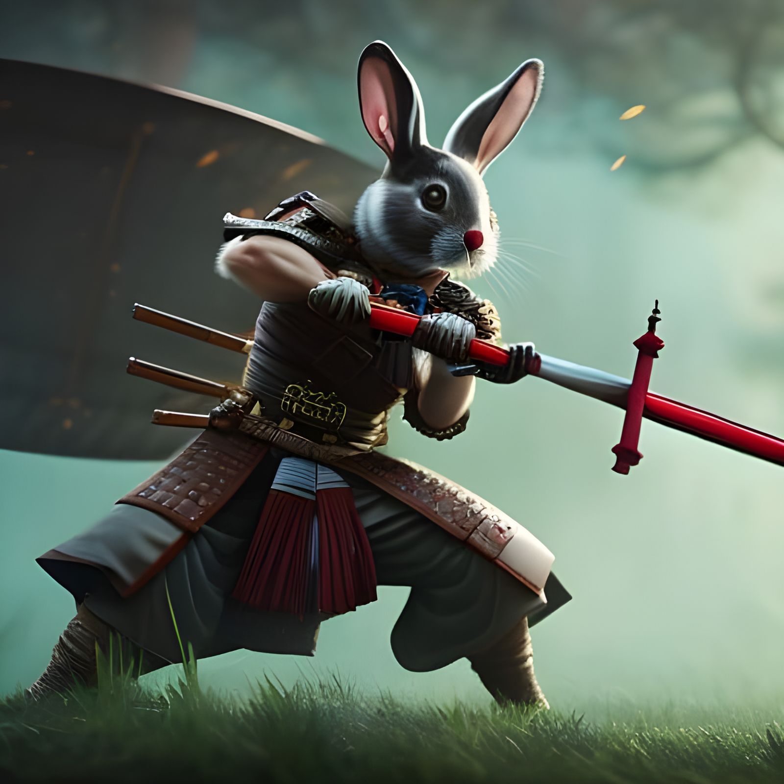 cute bunny samurai - AI Generated Artwork - NightCafe Creator