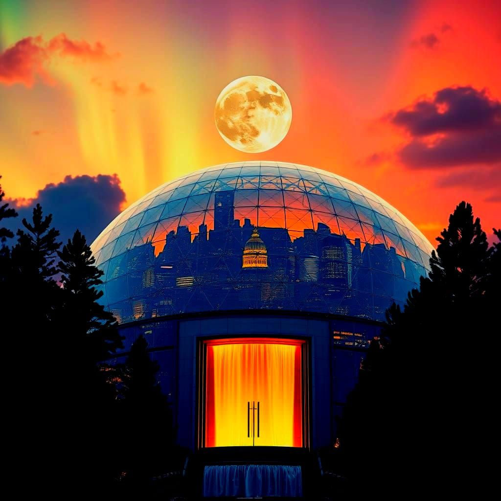 Surreal Glass Dome on Earth 2.0 with Majestic Whit... - AI Art