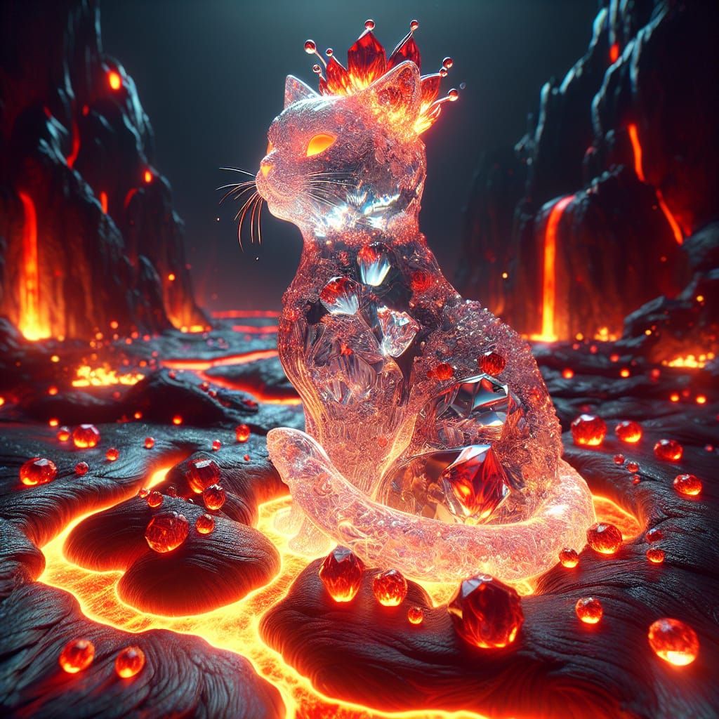 Lave made volcanic cat princess - AI Generated Artwork - NightCafe Creator