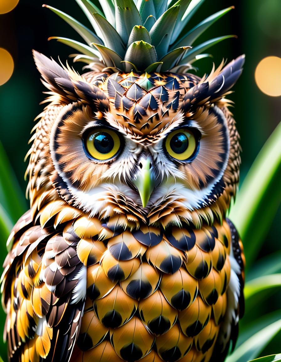 Pineapple owl - AI Generated Artwork - NightCafe Creator