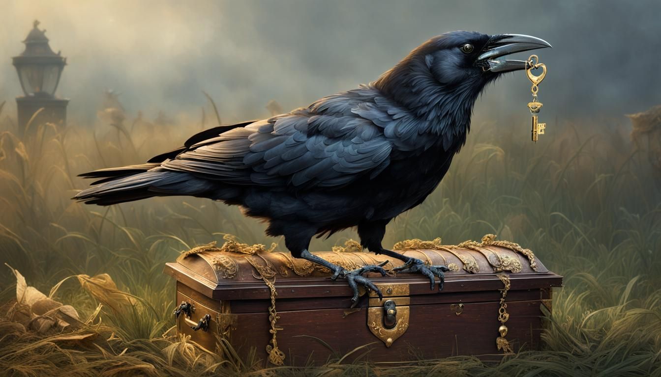 The crow and the key - AI Generated Artwork - NightCafe Creator