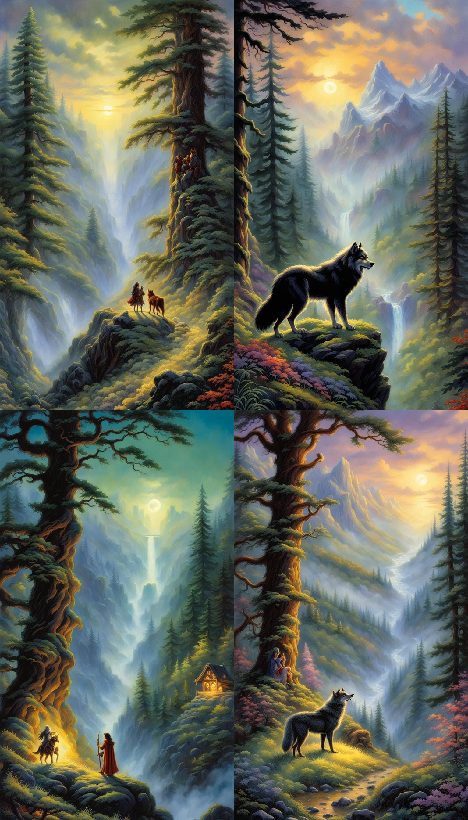 Elfquest wolfrider Cutter in the forest ethereal fantasy hyperdetailed ...