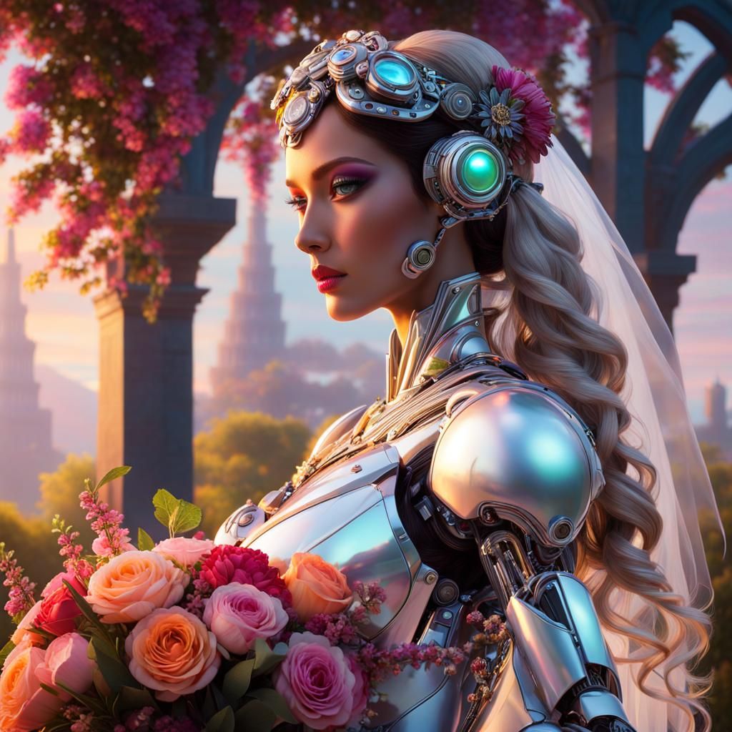 A robot bride - AI Generated Artwork - NightCafe Creator