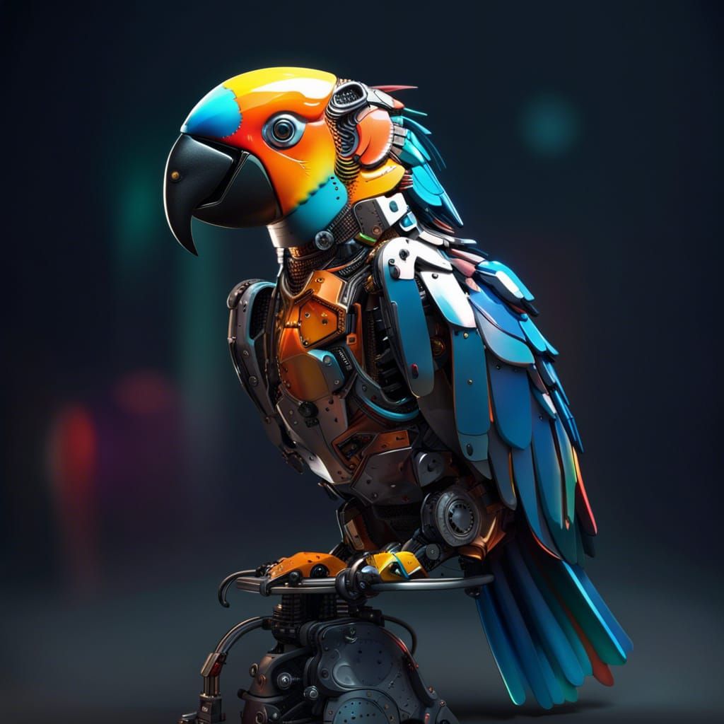 robotic parrot - AI Generated Artwork - NightCafe Creator