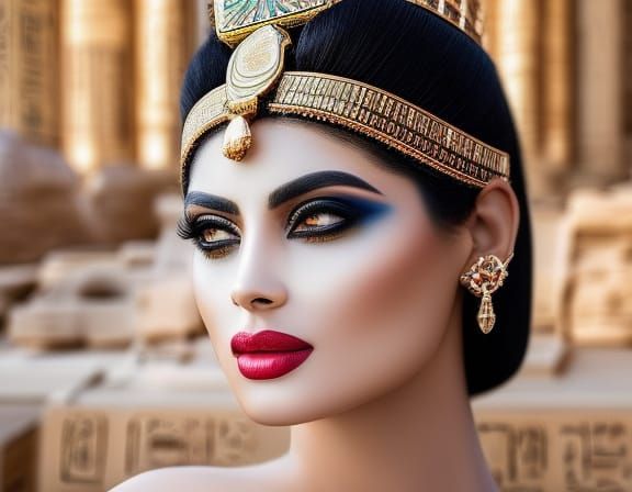 Stunning portrait of beautiful Cleopatra, - AI Generated Artwork ...