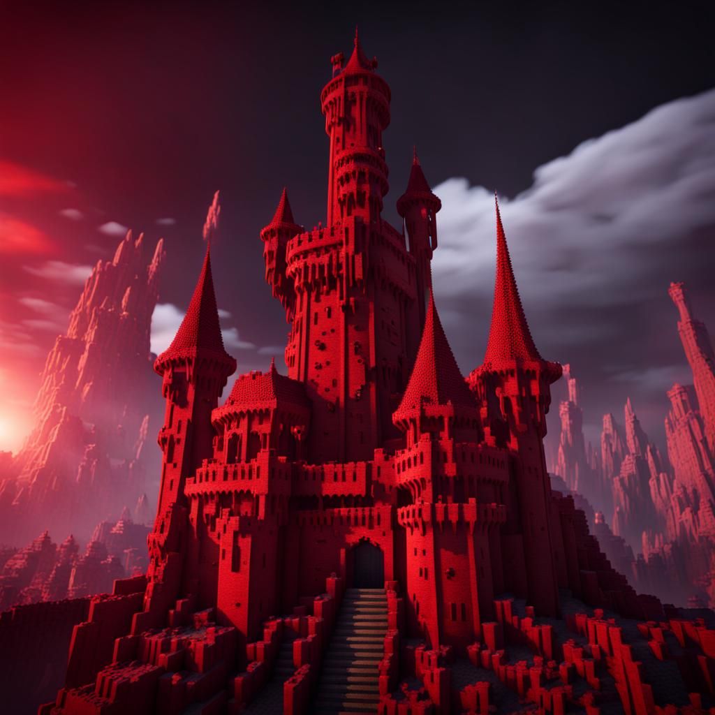 The Red Castle Minecraft - AI Generated Artwork - NightCafe Creator