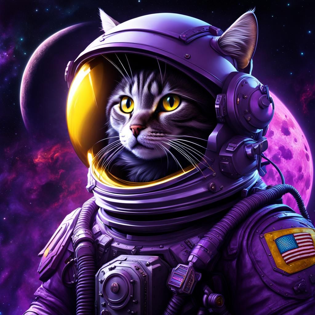 Gothic macabre nasa punk space cat astronaught - AI Generated Artwork - NightCafe Creator
