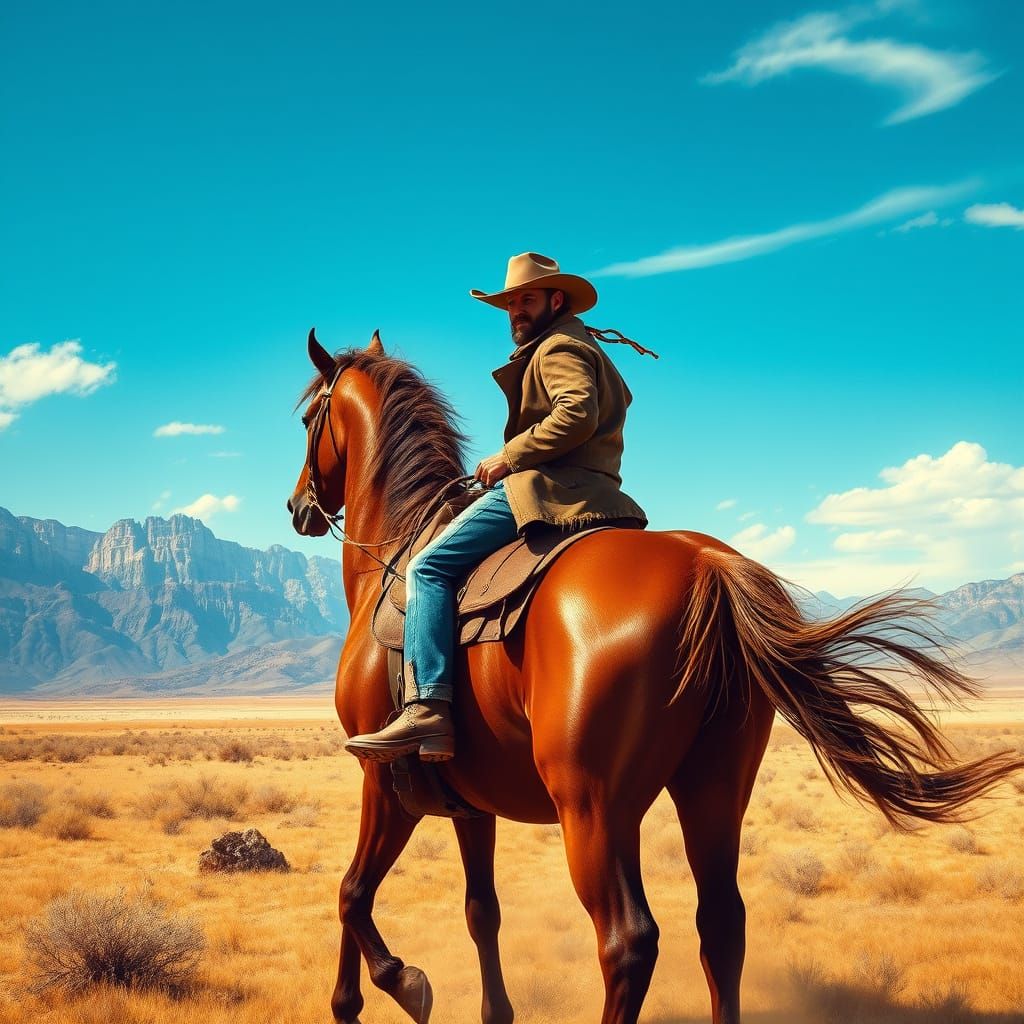 Cowboy riding a horse - Epic Cowboy Rides Majestic Horse Th...