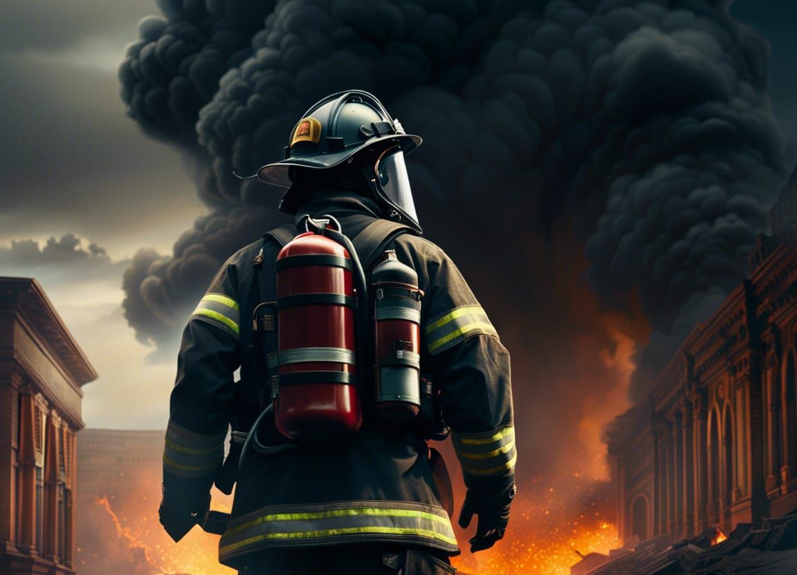 A firefighter, epic - AI Generated Artwork - NightCafe Creator
