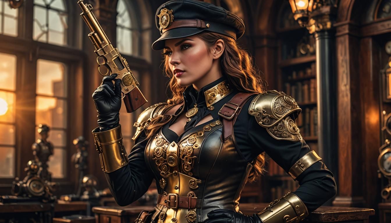 Steampunk army Officer - AI Generated Artwork - NightCafe Creator