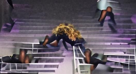 Beyonce falling down stairs at a concert endlessly - AI Generated ...