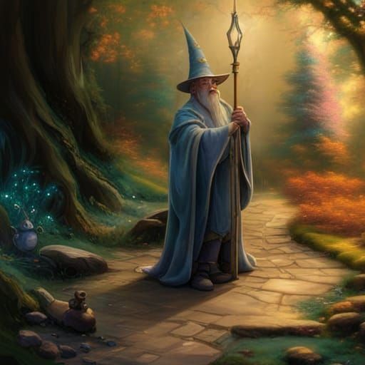 Enchanted Forest Wizard guards the entrance - AI Generated Artwork ...