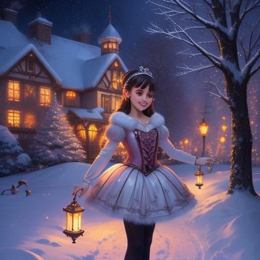 winter wonderland: adorable: ballerina: twinkling stars: fantasy ...