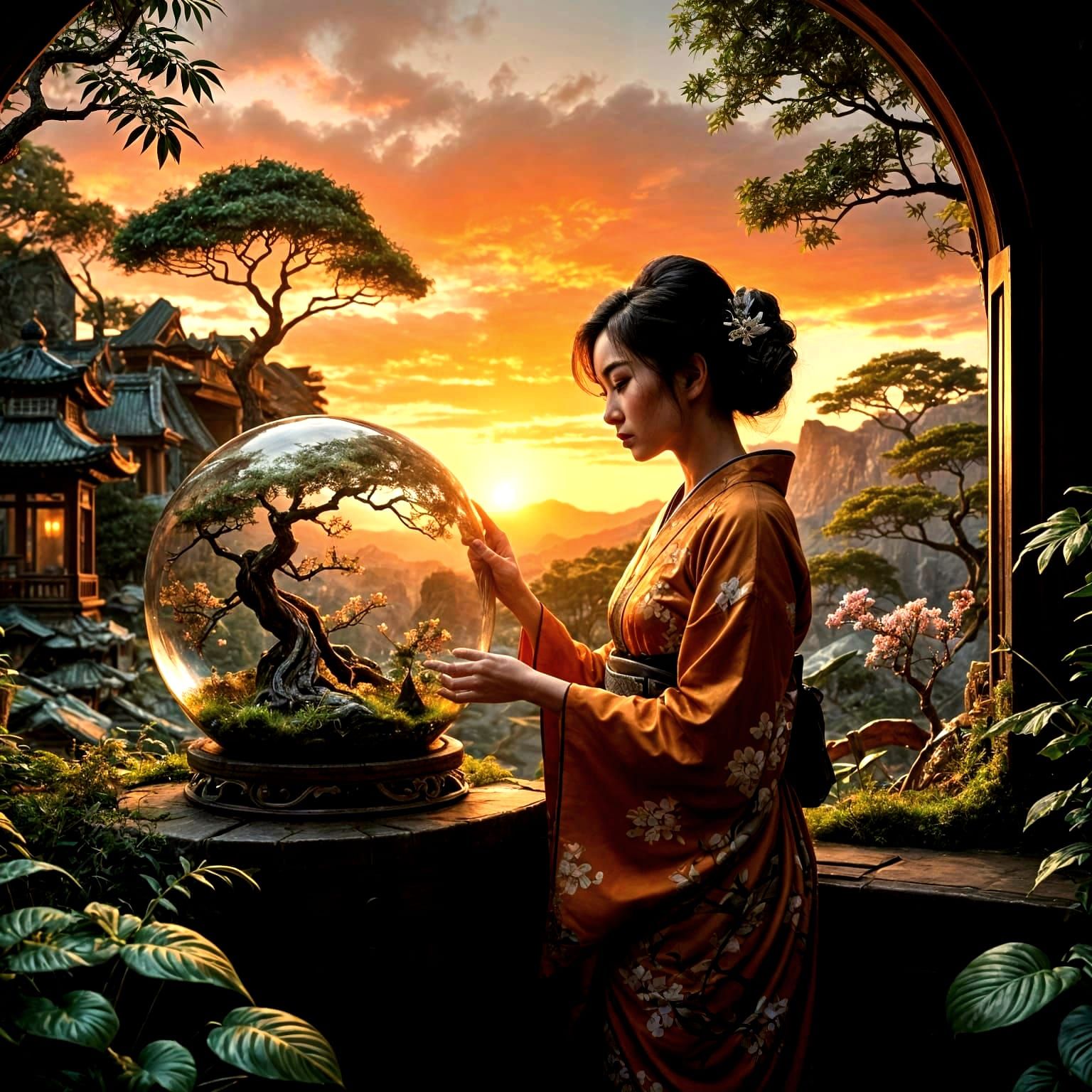 Tending the Emperor's terrarium at sunrise