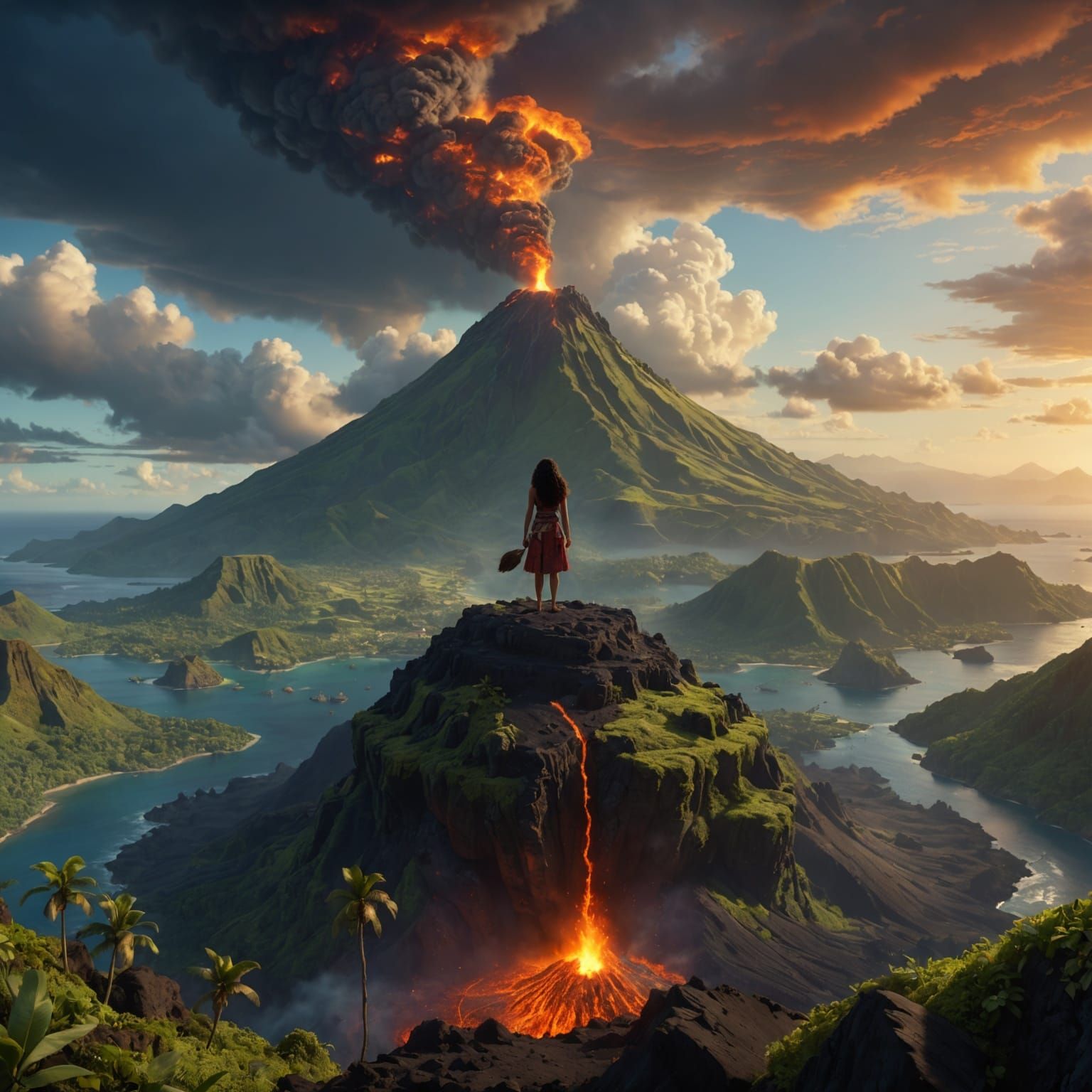 Watching the eruption - AI Generated Artwork - NightCafe Creator