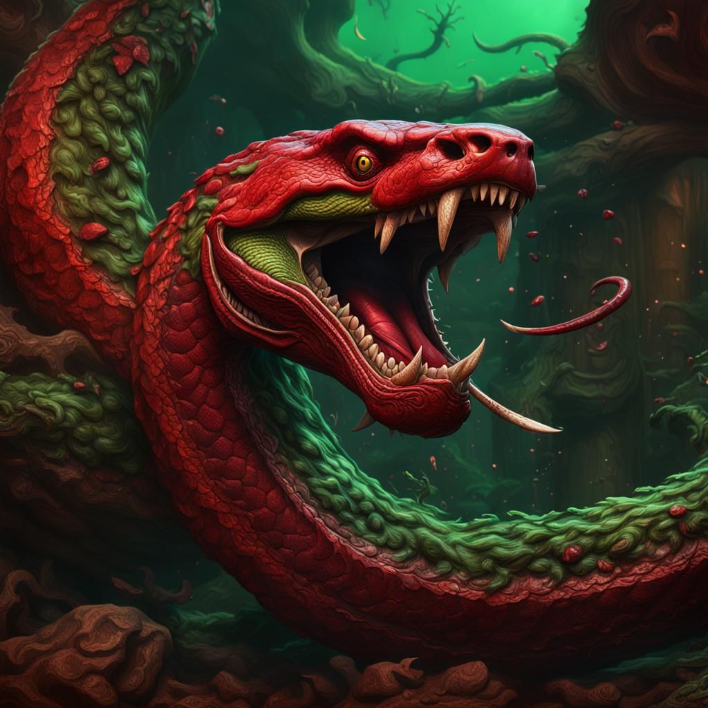 Red serpent - AI Generated Artwork - NightCafe Creator