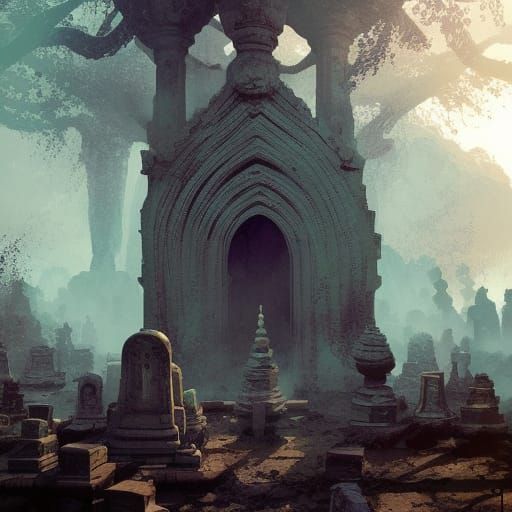 Stone Tombstone - AI Generated Artwork - NightCafe Creator