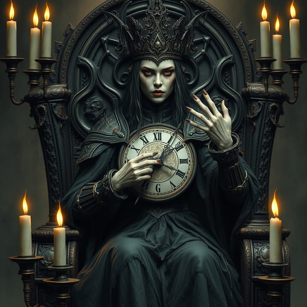 Tormented Evil Guardian Queen Frozen in Time - AI Art