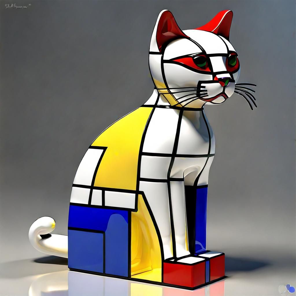 Mondrian Cat - AI Generated Artwork - NightCafe Creator