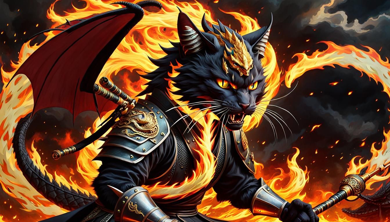 Flamin' Fire Cats - AI Generated Artwork - NightCafe Creator