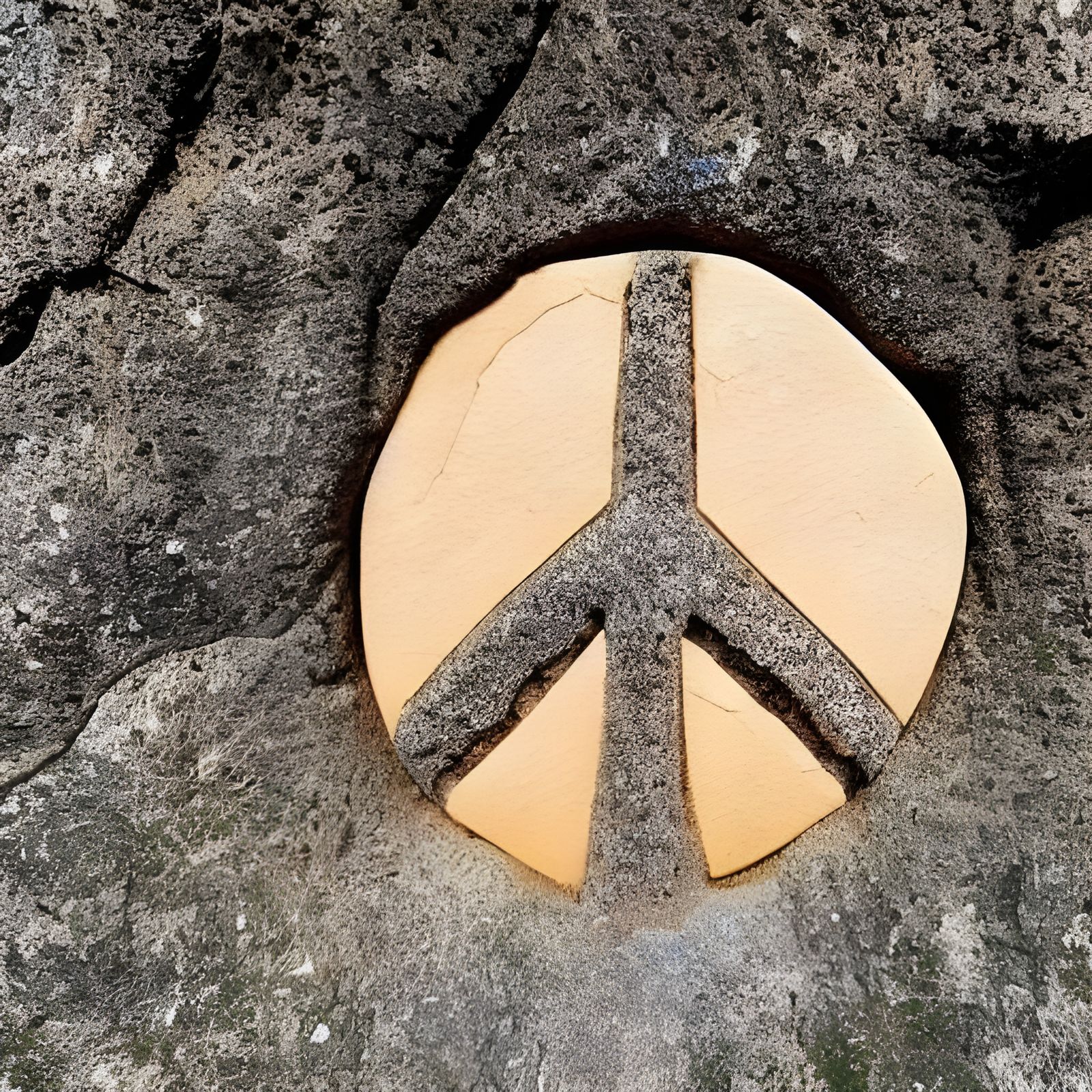 Peace Sign Rock - AI Generated Artwork - NightCafe Creator