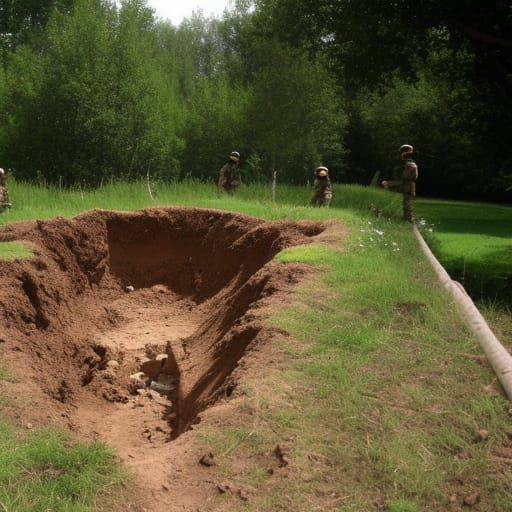 Trench on the battlefield - AI Generated Artwork - NightCafe Creator