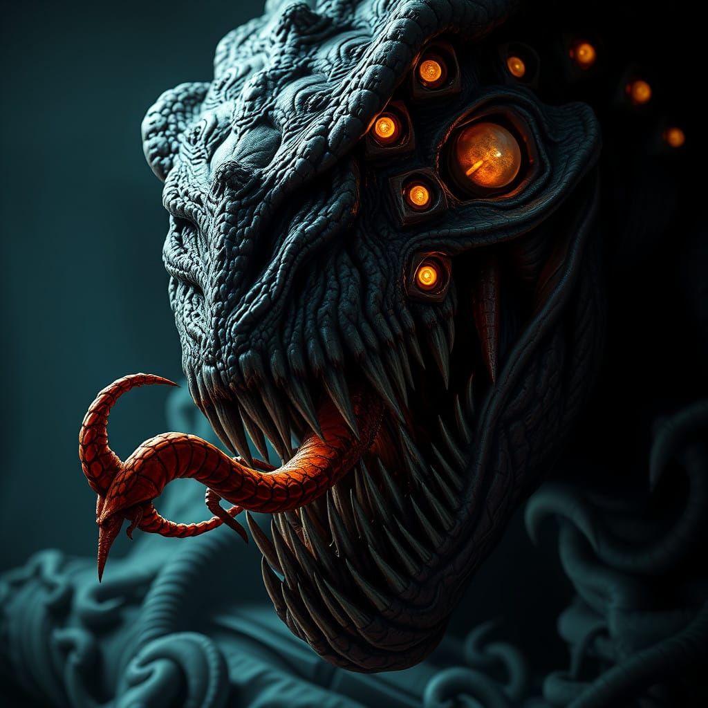 Eldritch Horror Abomination Emerges from Darkness - AI Art