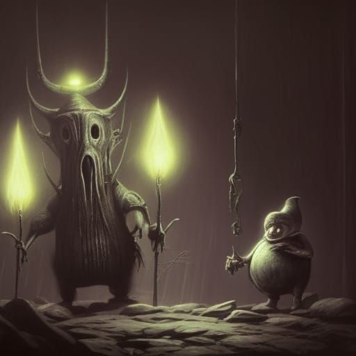 Moomin trolls family in the style of giger a masterpiece, 8k resolution ...