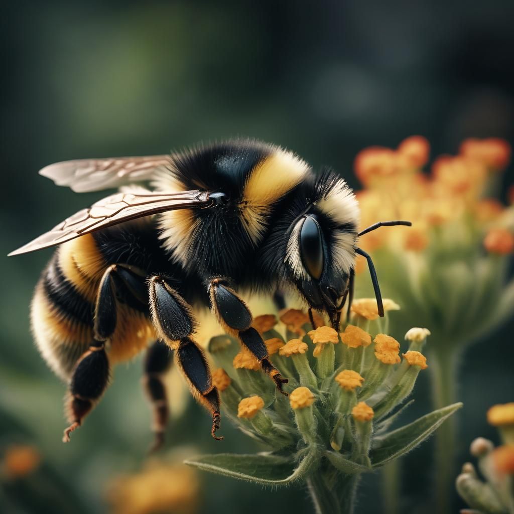Close up of a cute bumblebee - AI Generated Artwork - NightCafe Creator