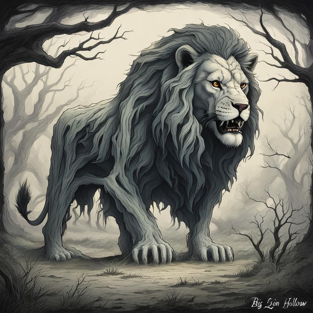 Big lion hollow ghost - AI Generated Artwork - NightCafe Creator