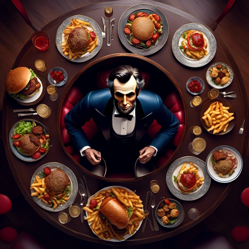 eat all up Abraham Lincoln eating a - AI Generated Artwork - NightCafe ...