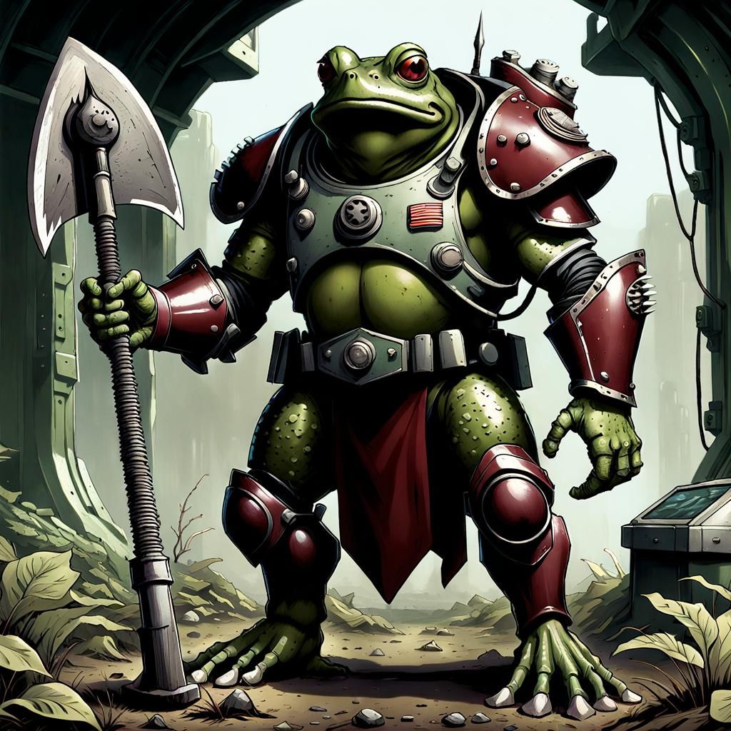 Battle Beast #7 - Drill Frog - AI Generated Artwork - NightCafe Creator