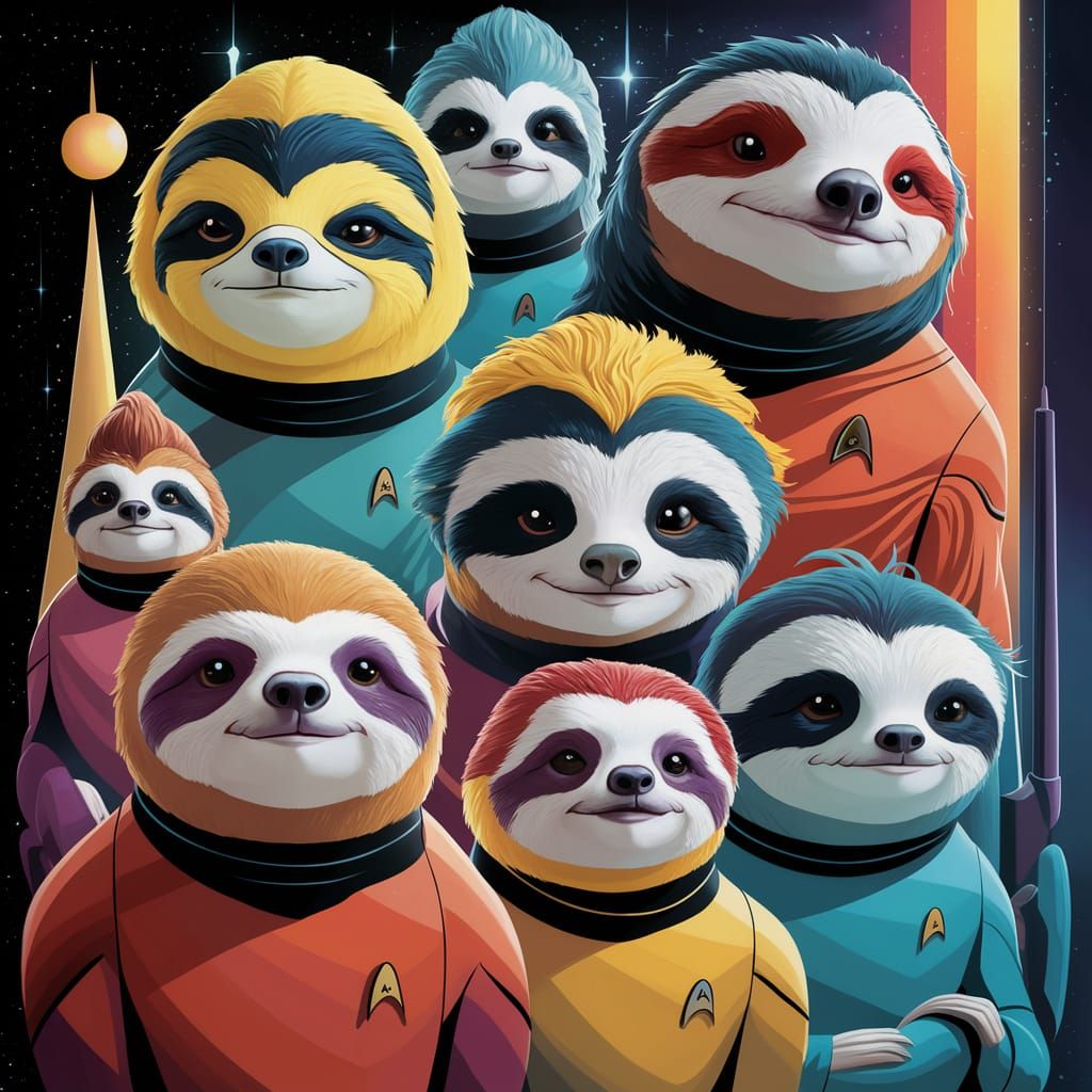 The cast of Star Trek but they're all sloths - AI Generated Artwork ...