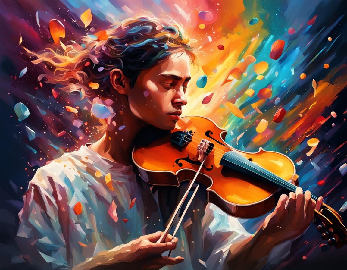Lady and Her Violin - AI Generated Artwork - NightCafe Creator