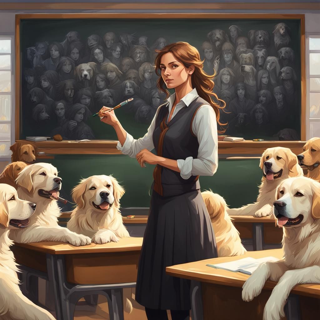 a young modern female teacher with brown hair - AI Generated Artwork ...