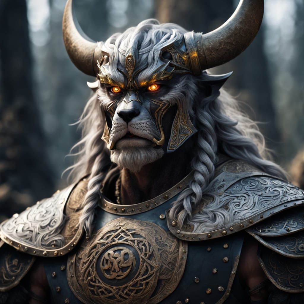 Viking Werewolf Guardian in Byzantine Armor - AI Art