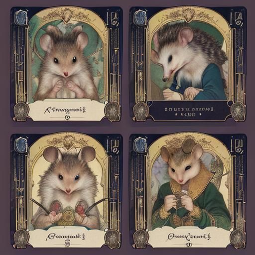 Exclusive tarot cards with images of mice and hedgehogs By Konstantin ...
