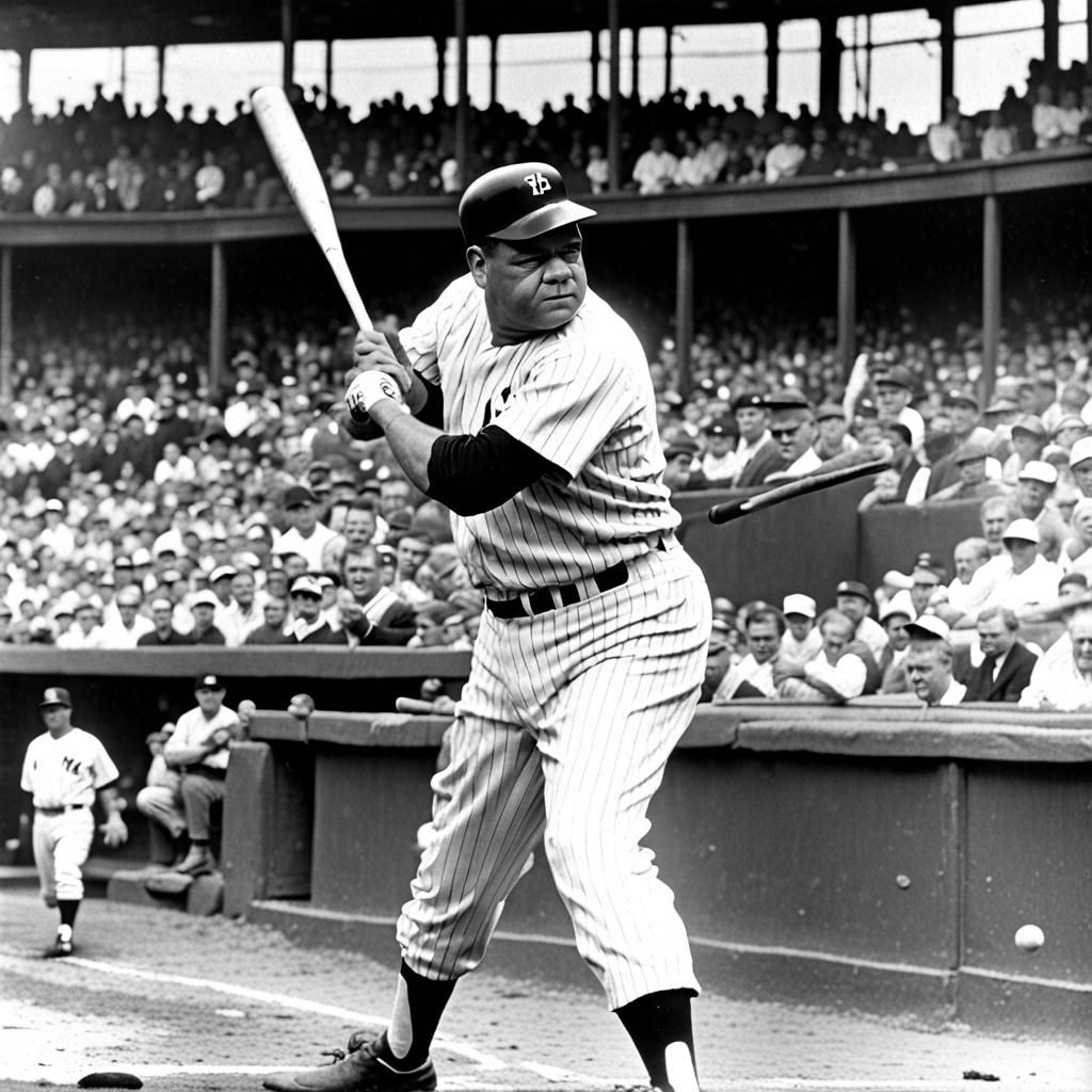 Babe Ruth hits his 714th home run - AI Generated Artwork - NightCafe ...