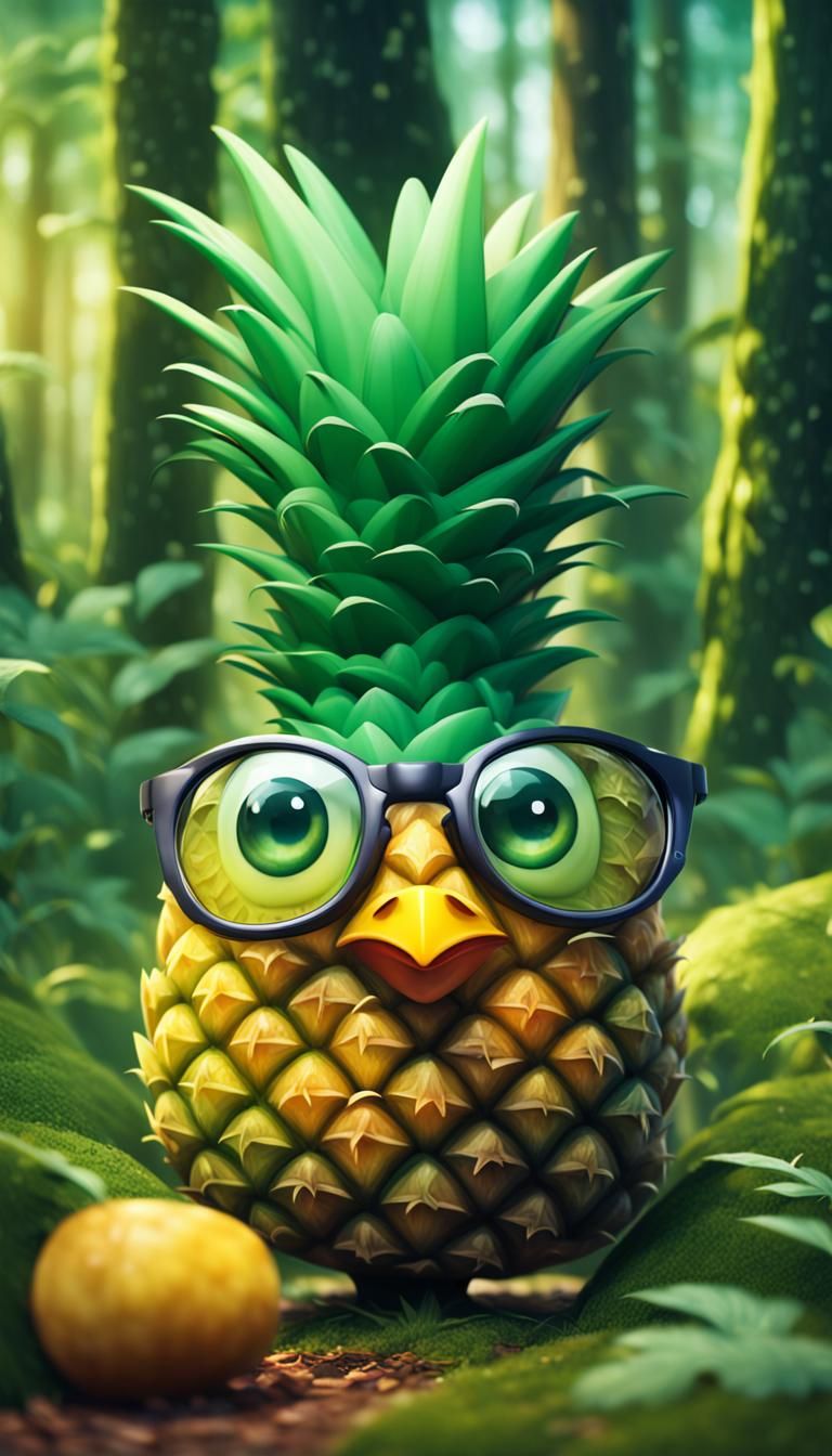 chibi cute shy pineapple fruit bird - AI Generated Artwork - NightCafe ...