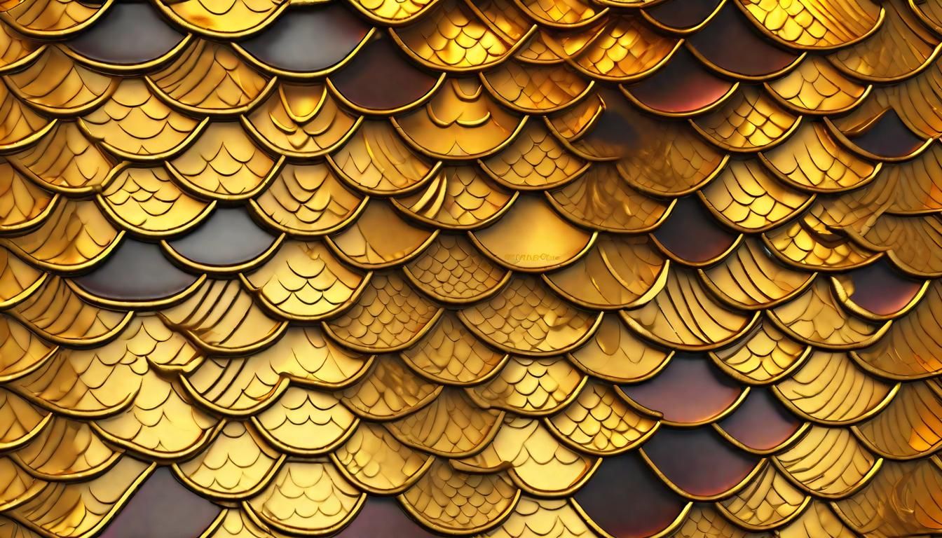 golden dragon scale pattern matte painting, deep color, fantastical ...