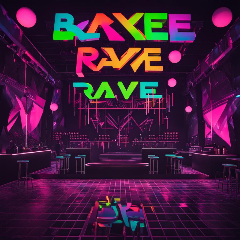 a retro vibe dark rave club, where everyone is partying - AI Generated ...