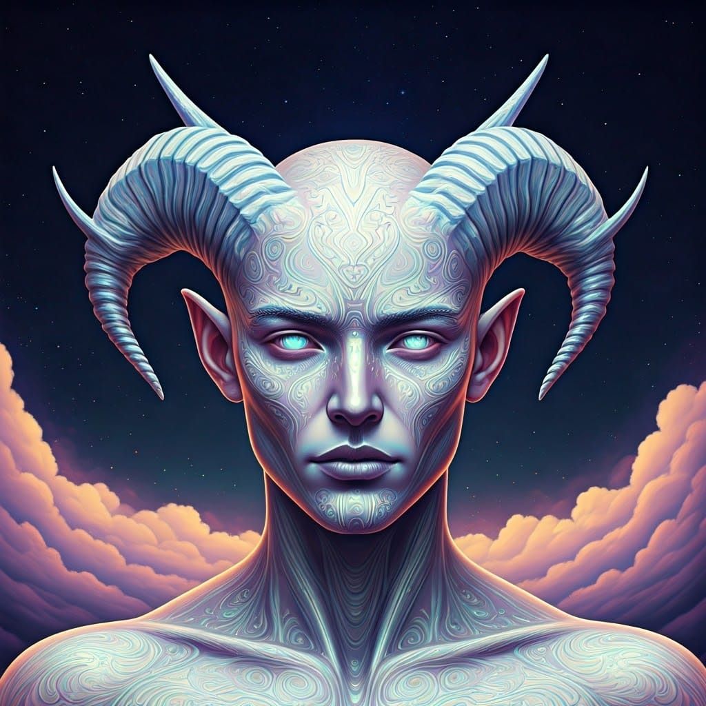 Otherworldly Humanoid Reigns in Shimmering Dreamscape