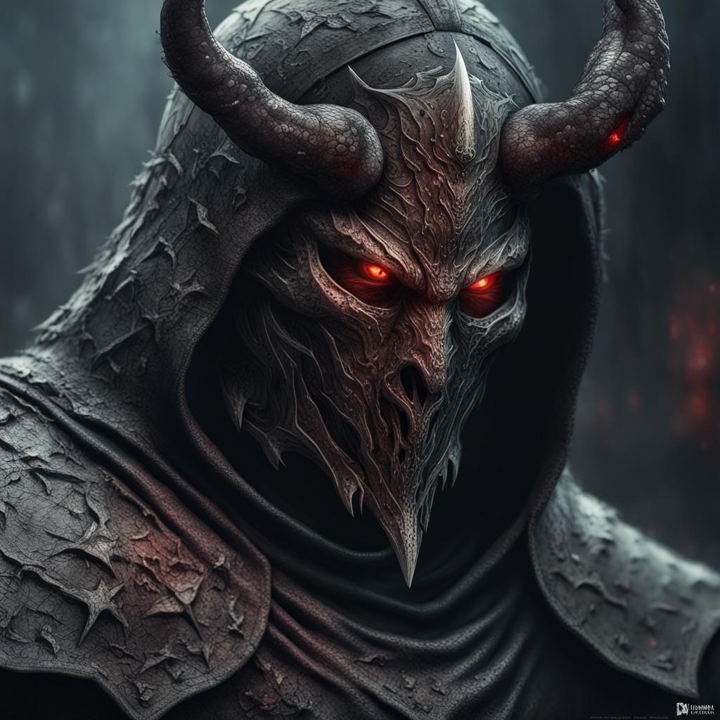 Insanely detailed face portrait photography of a fierce nazgul demon ...