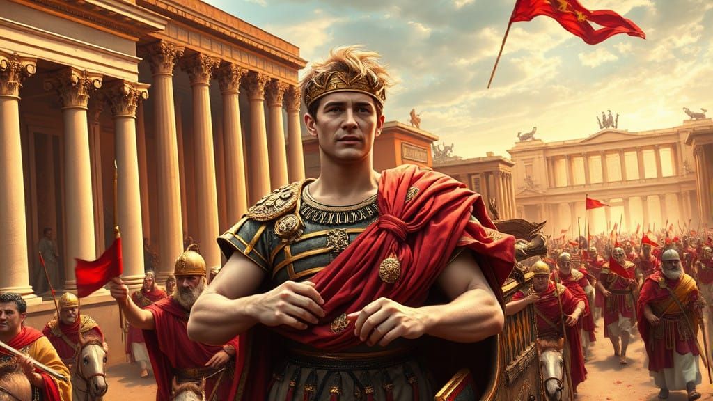 Julius Caesar's Story - Strong Leader in Golden Splendor